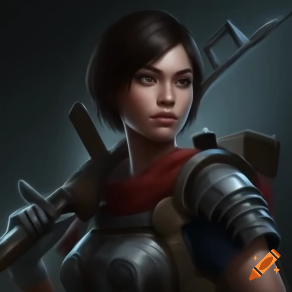 Young woman in tactical paramilitary gear, prepared for combat with ...