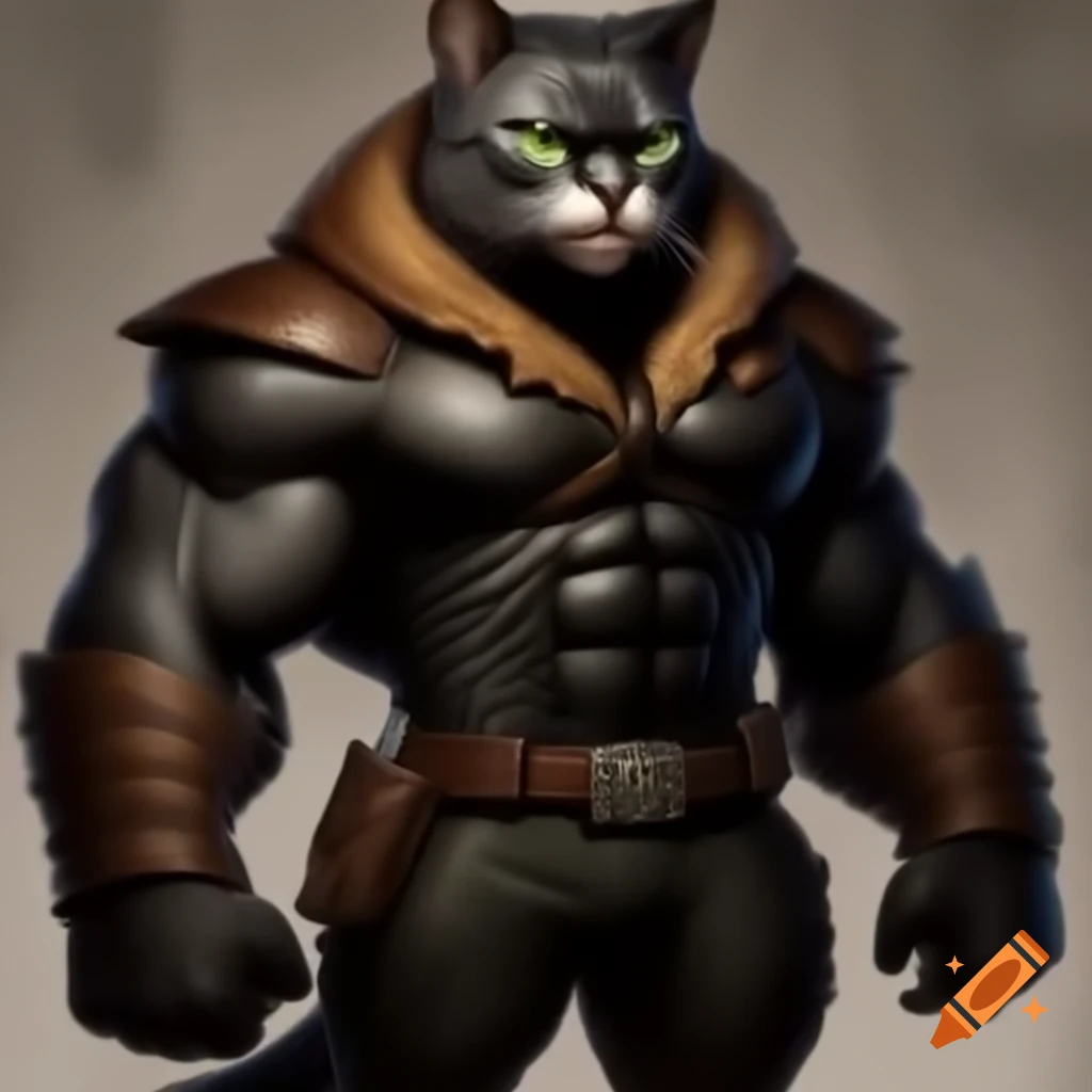 Tall muscular male cat with shiny dark brown fur and sharp green eyes ...