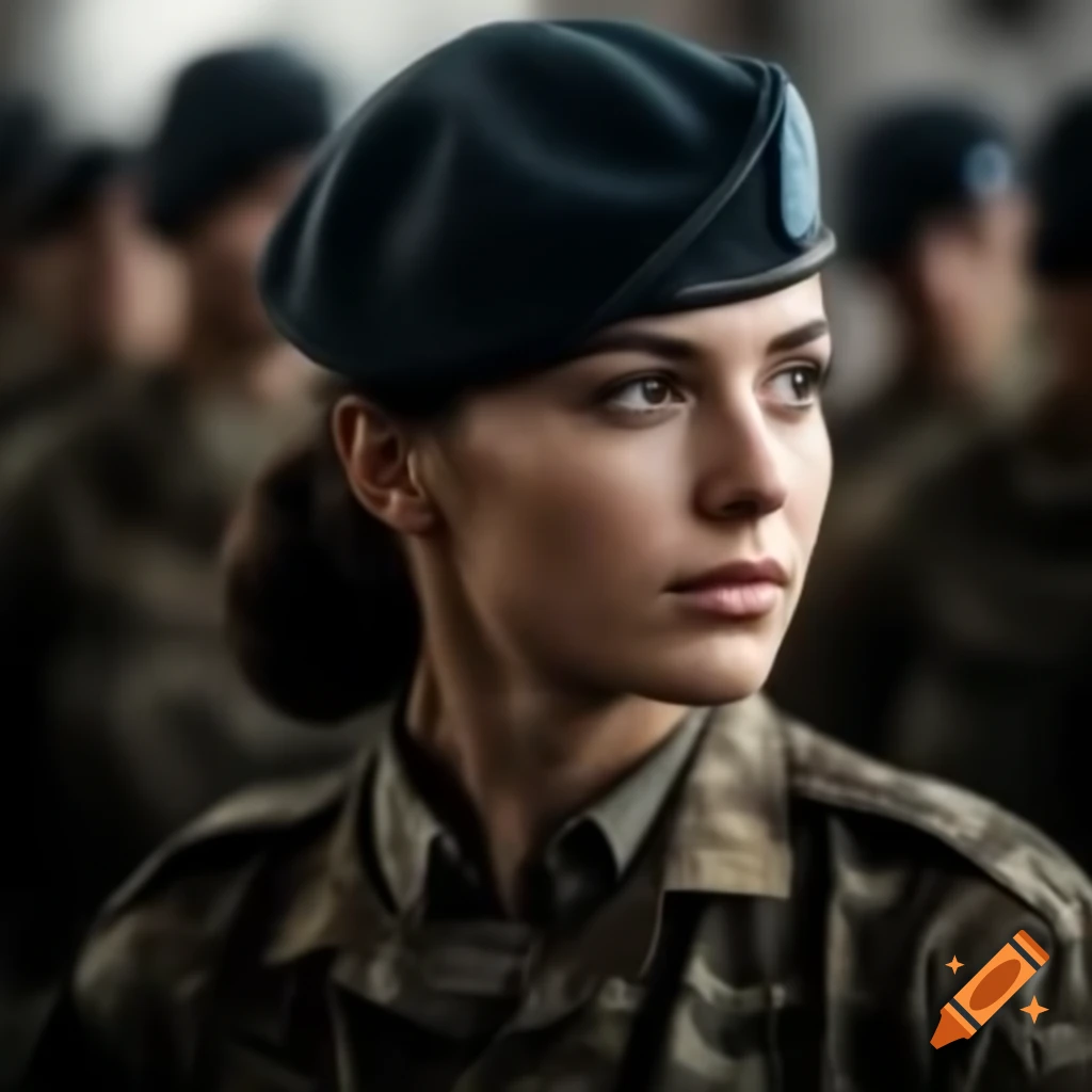 Italian female soldier in uniform on Craiyon