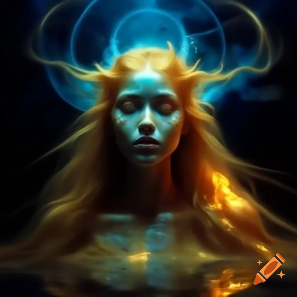 Captivating figure in moonlight with shimmering golden hair on Craiyon