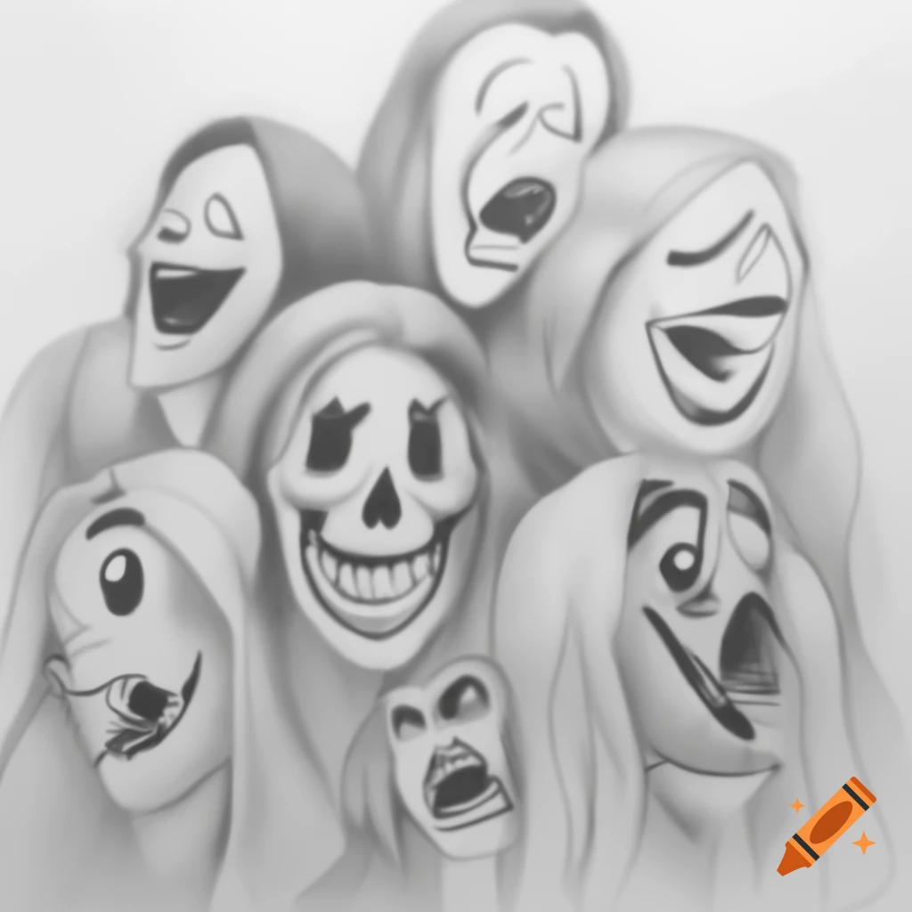 Pencil drawing capturing the concept of maniacal laughter on Craiyon