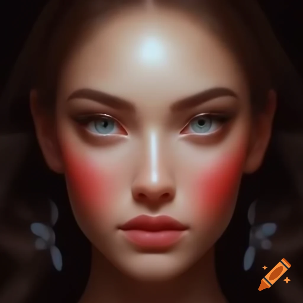 Elegant portrait of a european woman with long flowing hair on Craiyon