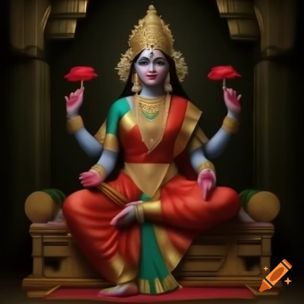 Artistic representation of goddess parvati as a graceful and serene ...