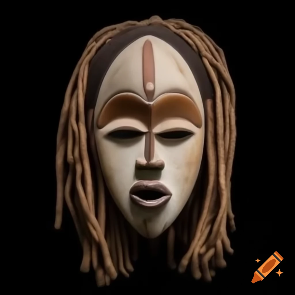 African mask showcasing traditional design on Craiyon