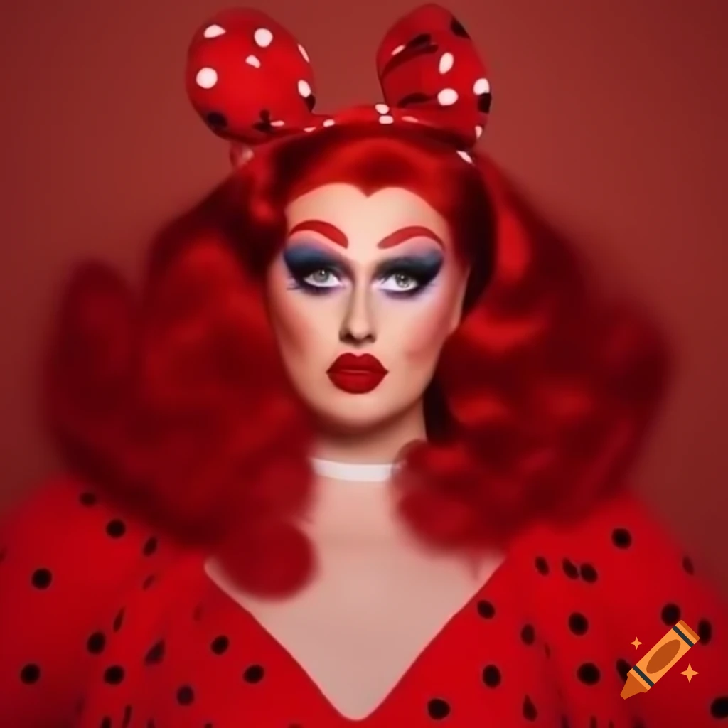 Whimsical red dress with full skirt and sweetheart neckline for drag ...