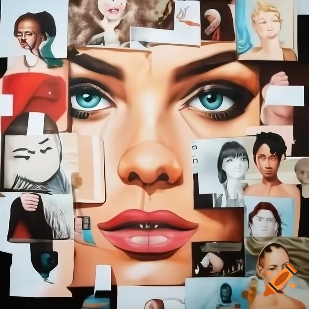 Hannah Hoch-style collage with photorealistic images and surrealist ...