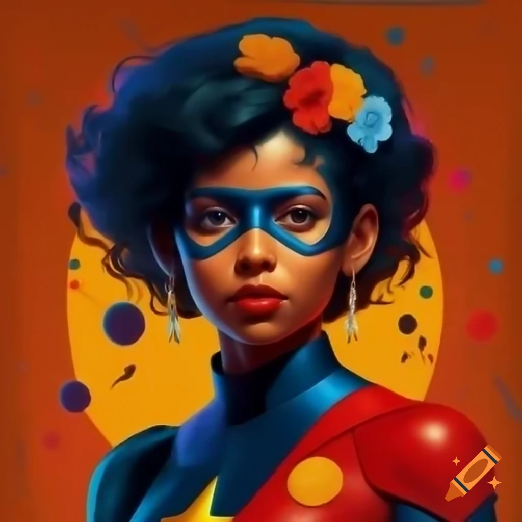 Vintage retro style poster of superhero with vibrant colors on Craiyon