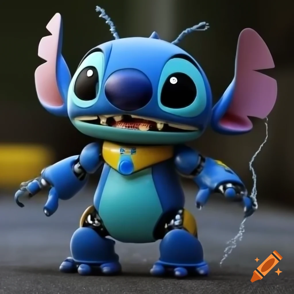 Child-sized blue and yellow robot helping children with homework on Craiyon