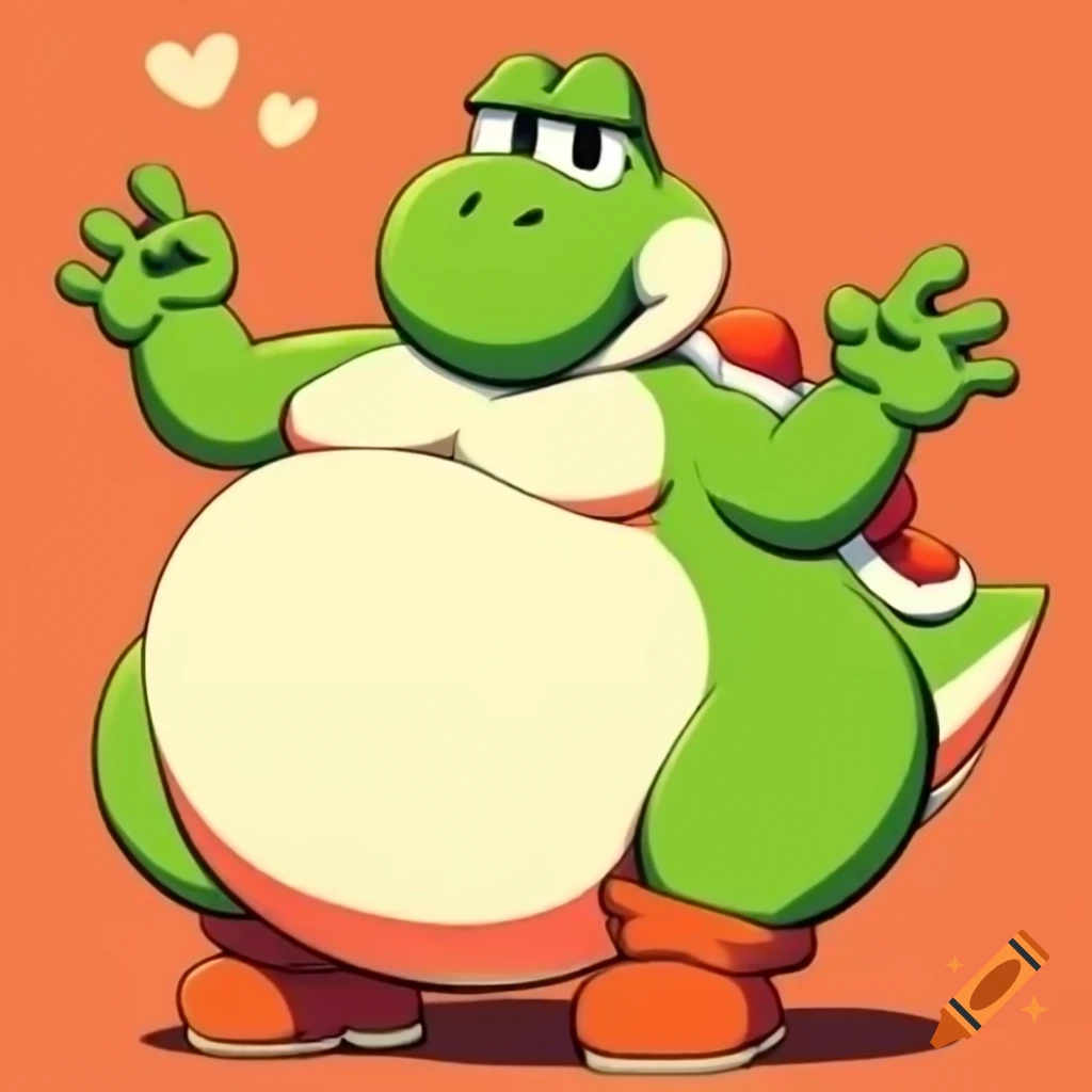 Chubby yoshi character illustration on Craiyon