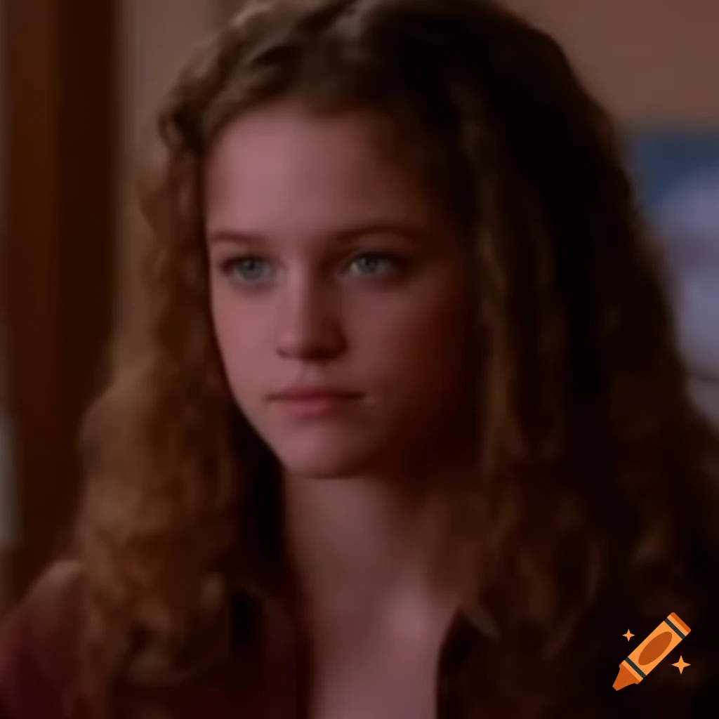Close-up of chloe sullivan from smallville with curly hair on Craiyon