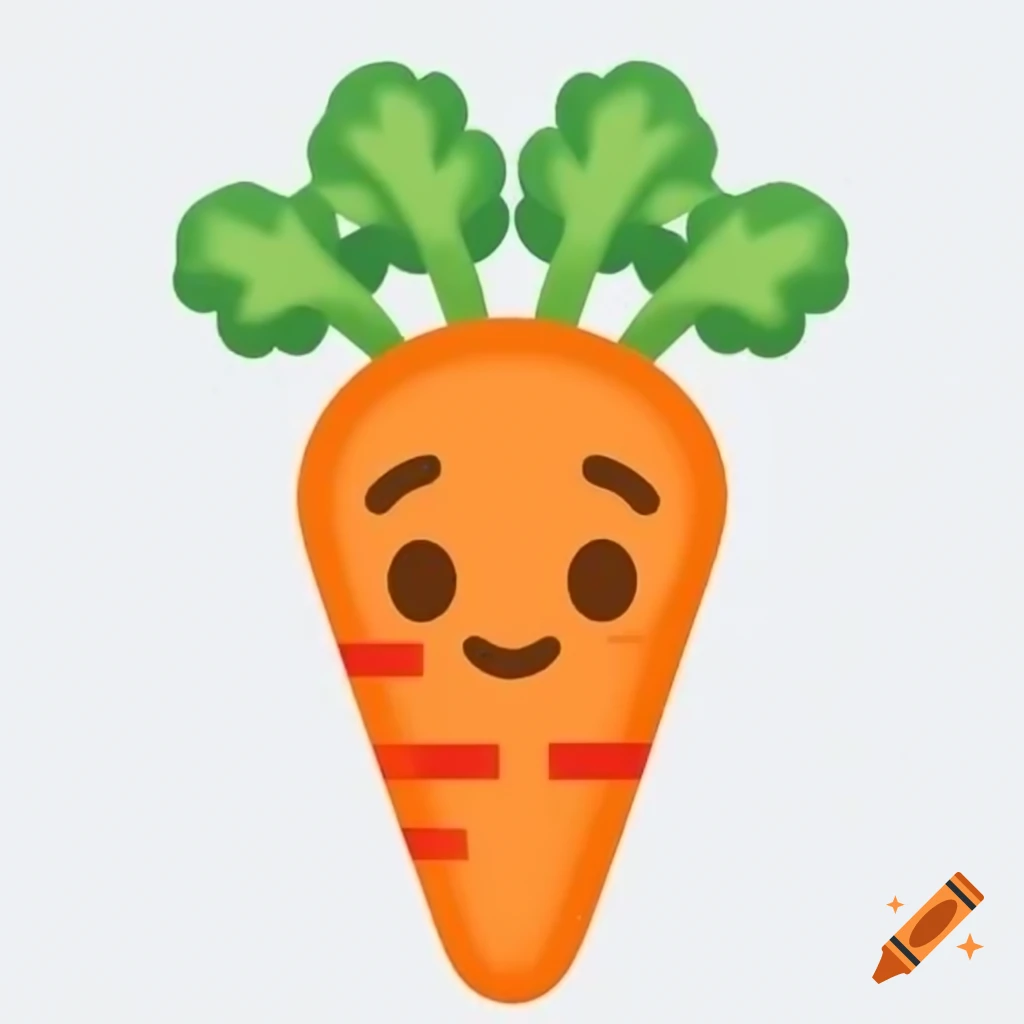 Carrot emoji graphic on Craiyon