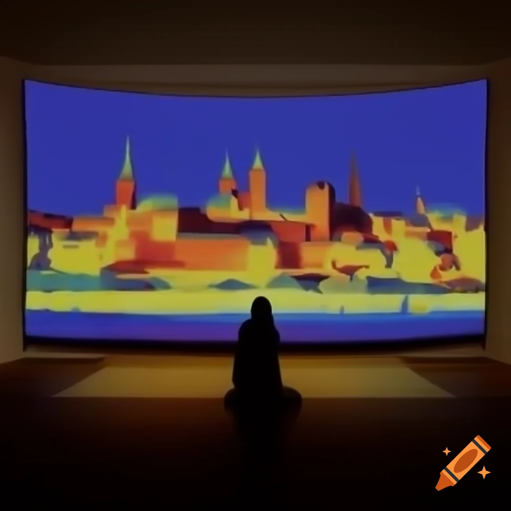 Vibrant abstract tapestry representing Namur city and its Citadel on ...