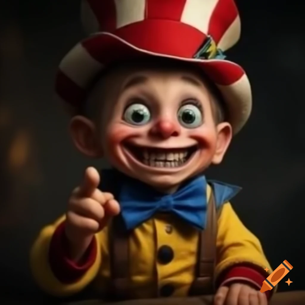 Baby with an evil smile alongside Uncle Sam pointing finger on Craiyon