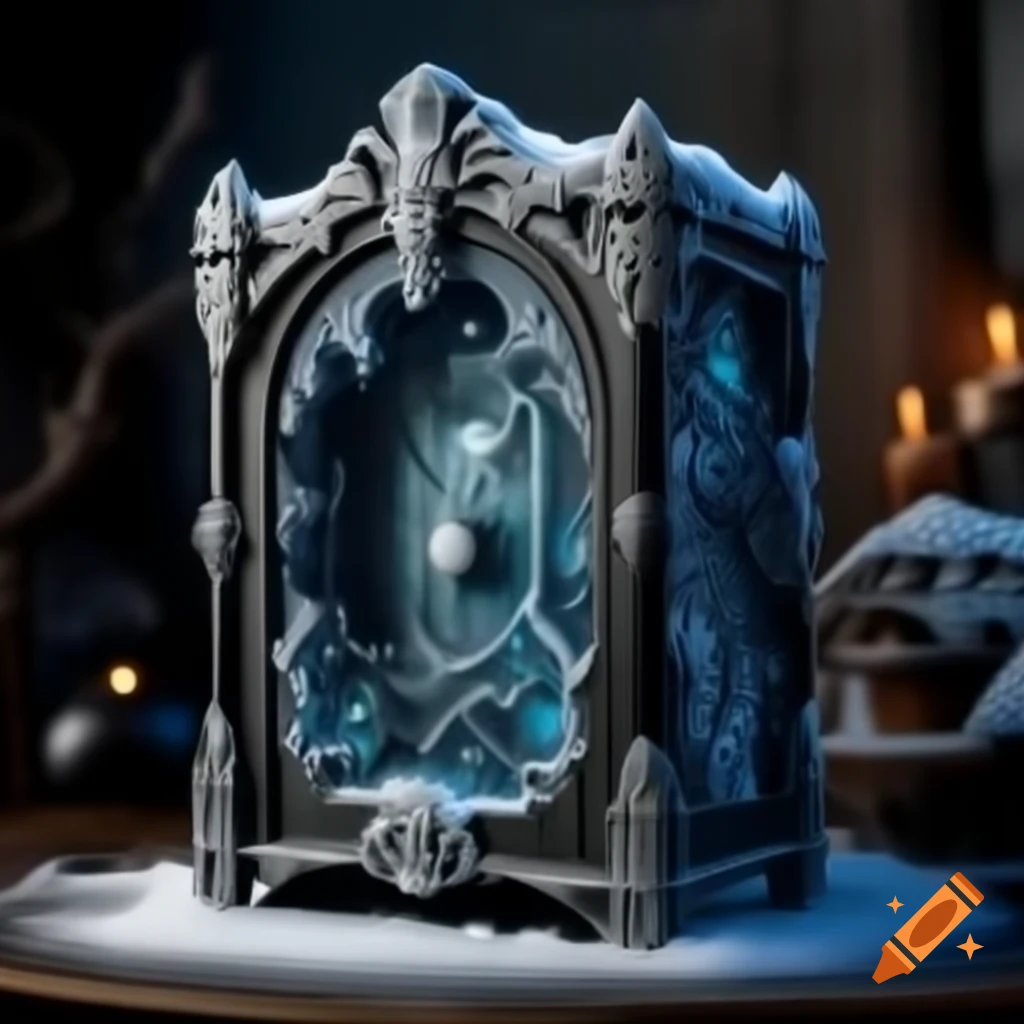 Gothic-inspired pc case with winter details, blending spooky elegance ...