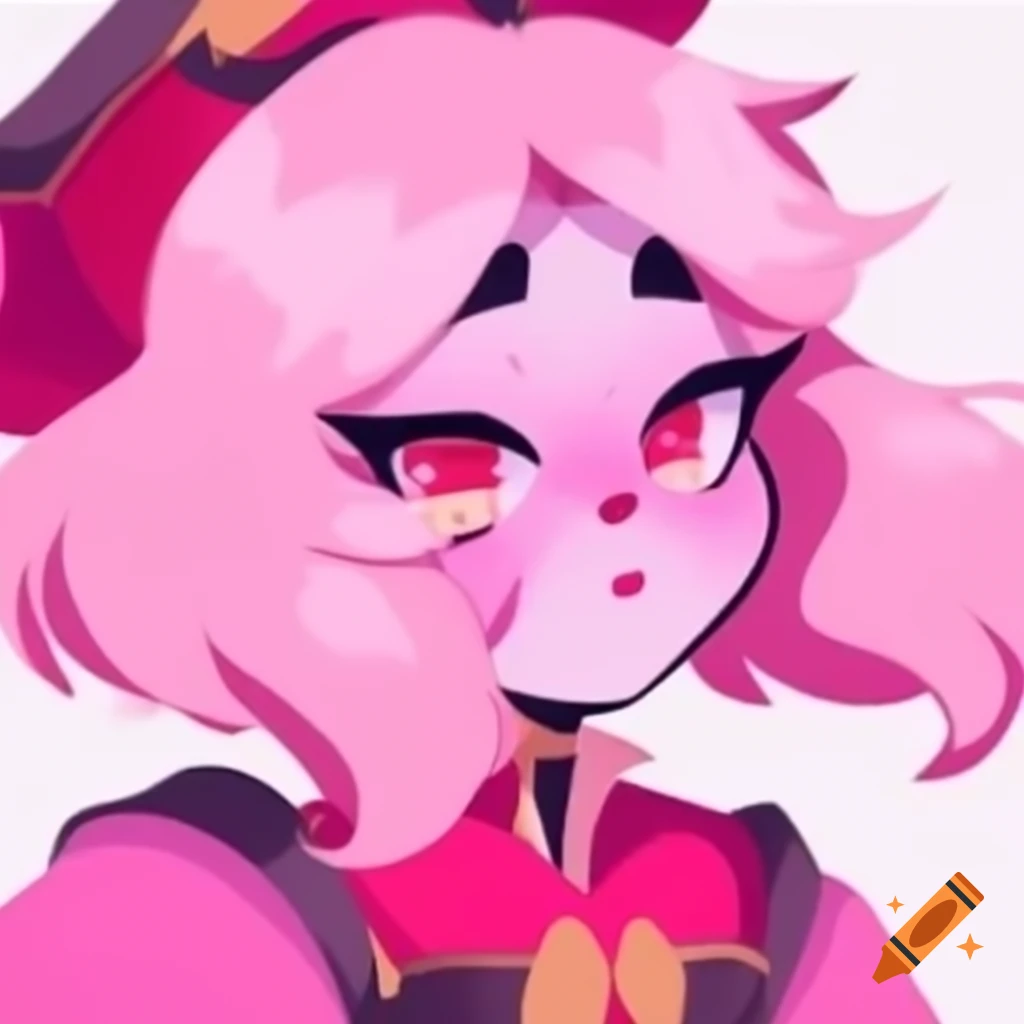 Pink-haired female mage illustration with anime-inspired flowing lines ...