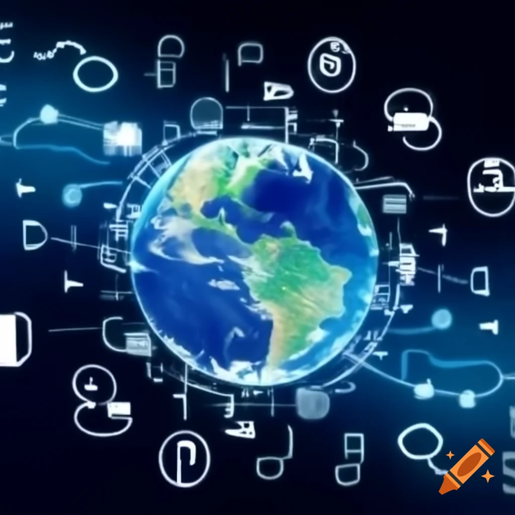 Concept of globalization, technology, and sustainability on Craiyon