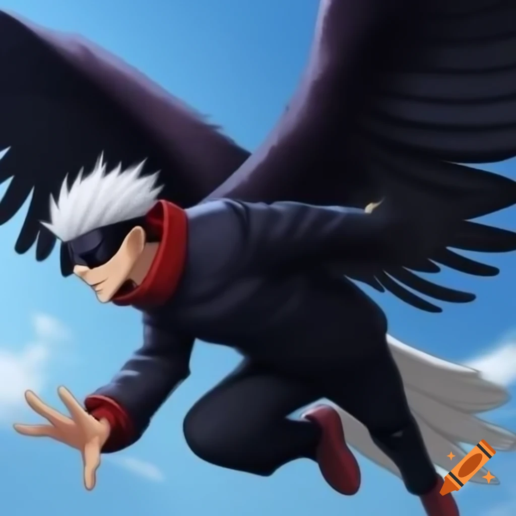 Winged human with eagle head in dynamic pose, inspired by manga art on ...
