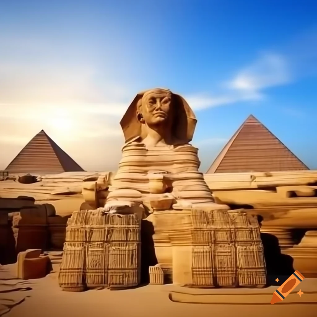 Great Sphinx of Giza in desert setting without pyramids on Craiyon