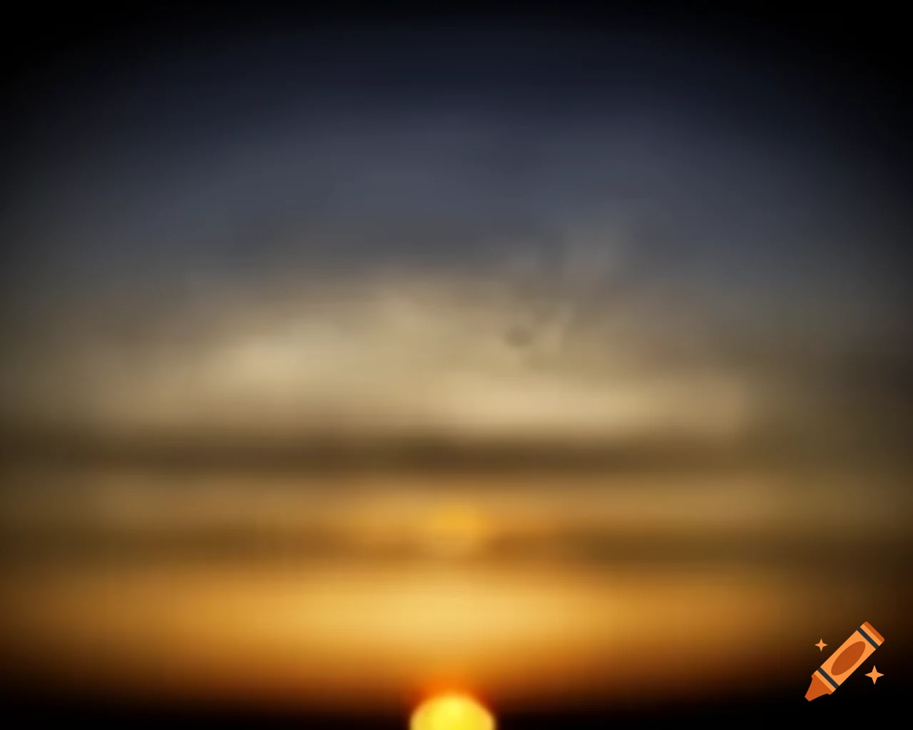 Blurry sunset behind clouds with a sense of motion on Craiyon