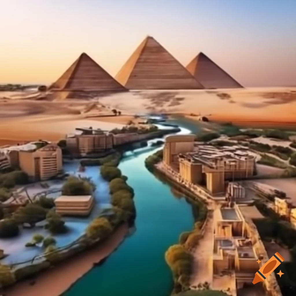 Blending ancient and modern elements of Egypt with Pyramids of Giza and ...