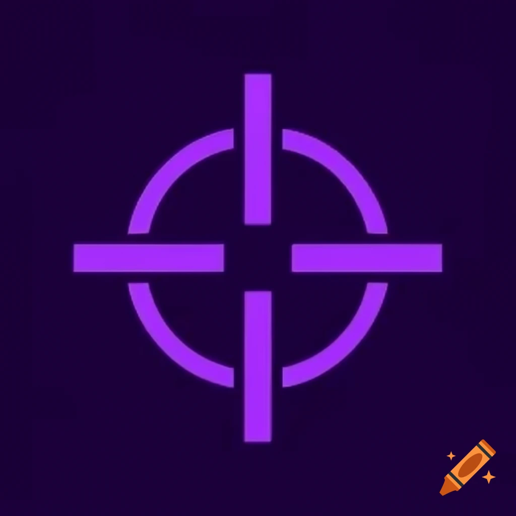 Purple crosshair logo design on Craiyon
