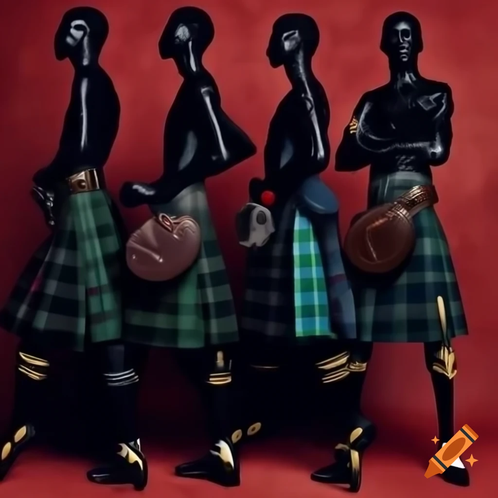 Modern reinterpretation of scottish kilt with louis vuitton style and ...