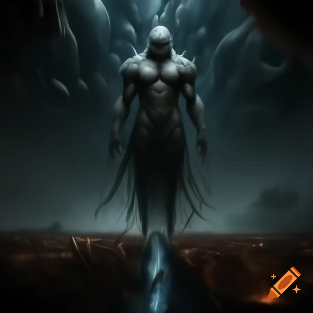 Falling into dark abyss surrounded by formless angry demons on Craiyon