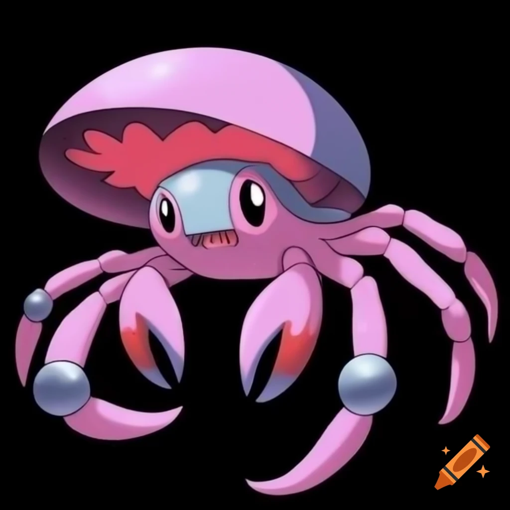 Squid and crab inspired Pokémon in Pokémon art style on Craiyon
