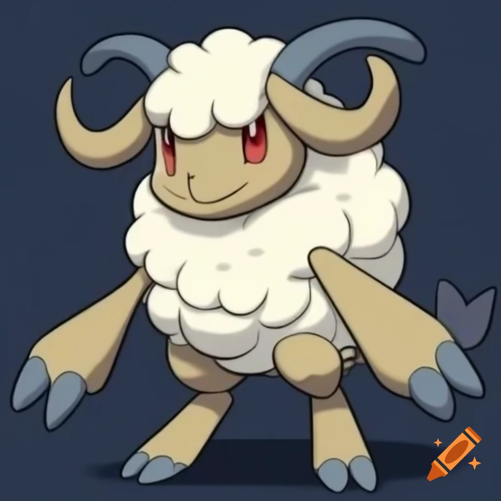 Fighting-type anthro sheep Pokémon with long arms in Pokémon art style ...