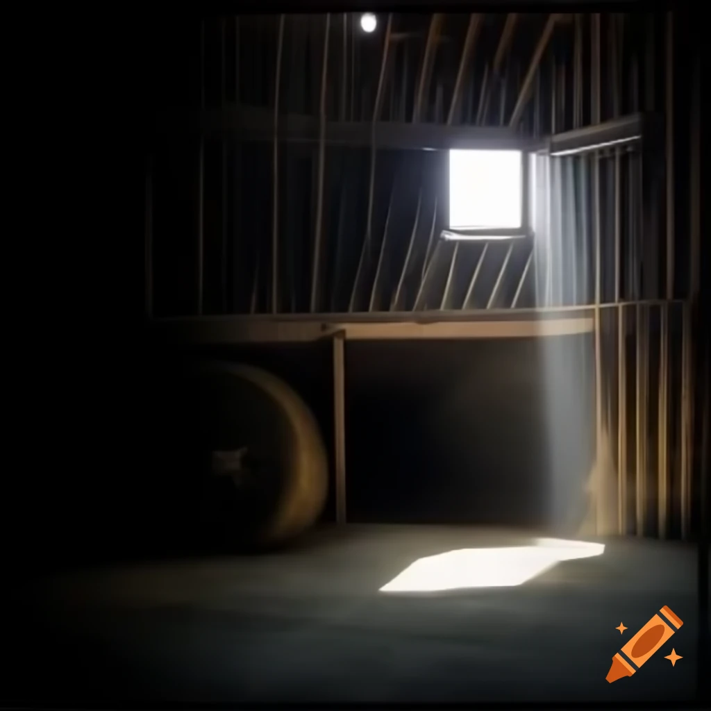 Shadows on barn wall with hay on the ground, representing darker themes ...