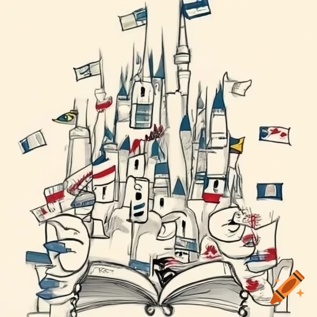 Illustration of a passport featuring flags of different countries in ...