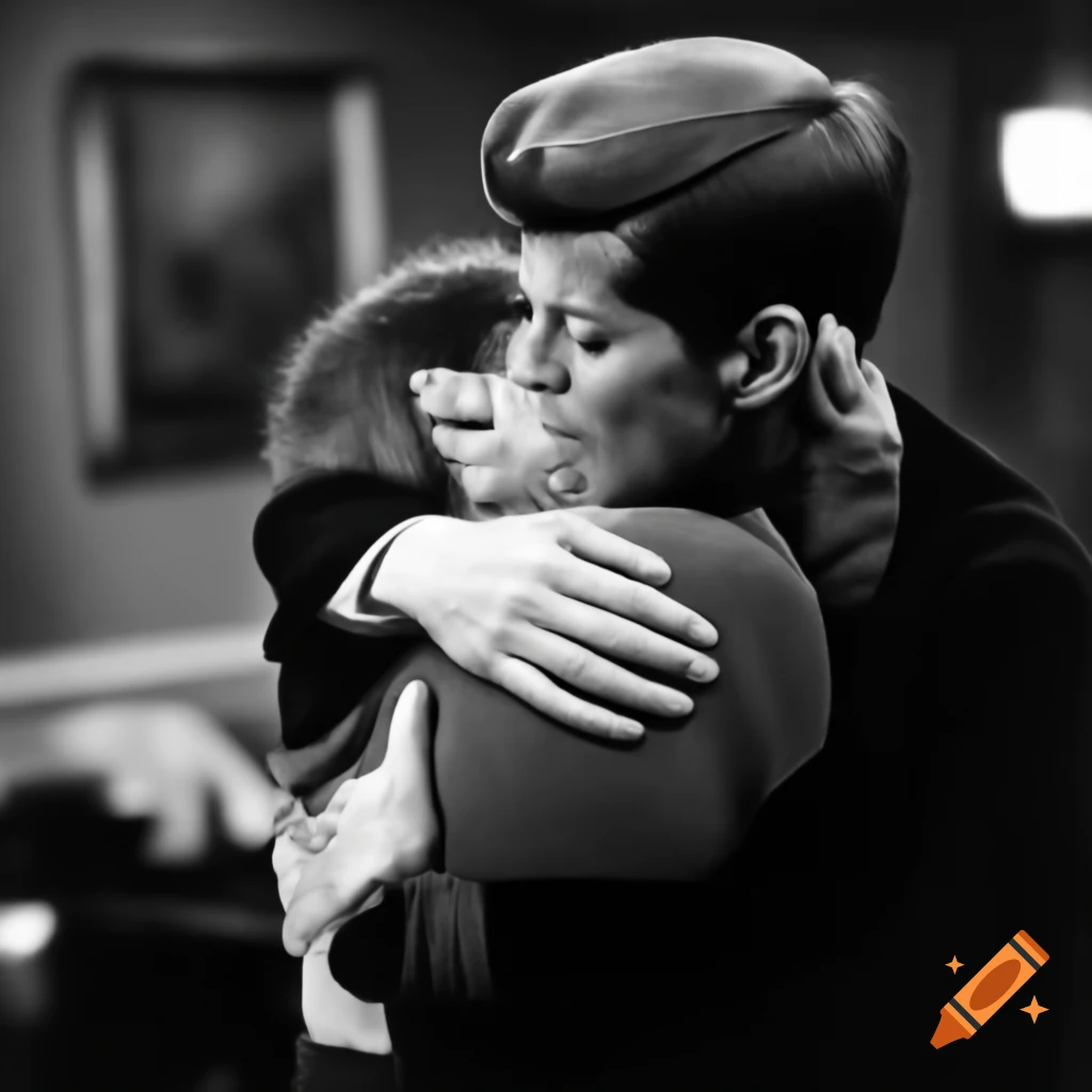 Historic moment of John F. Kennedy sharing a kiss on Craiyon