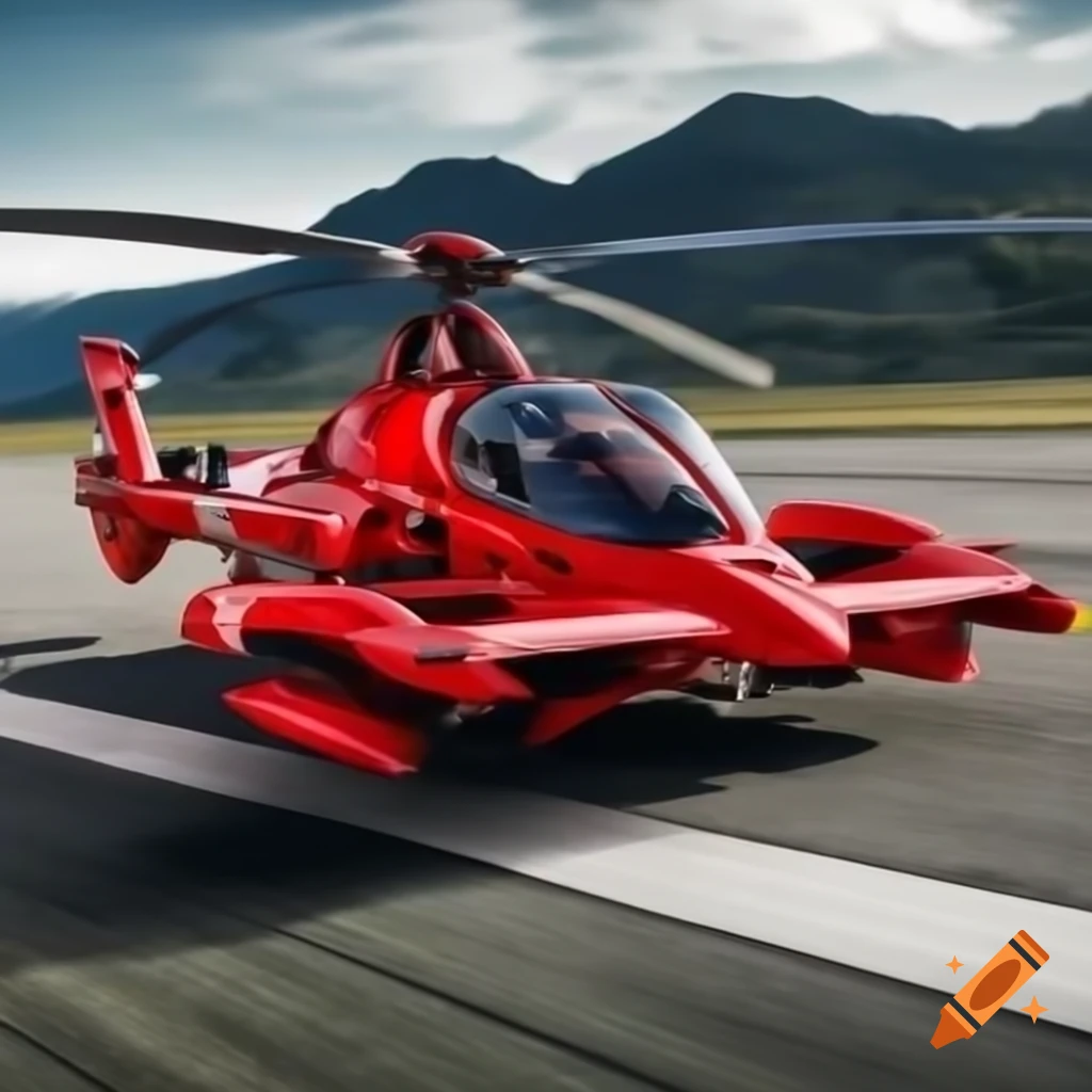 Concept of an enzo ferrari themed helicopter on Craiyon
