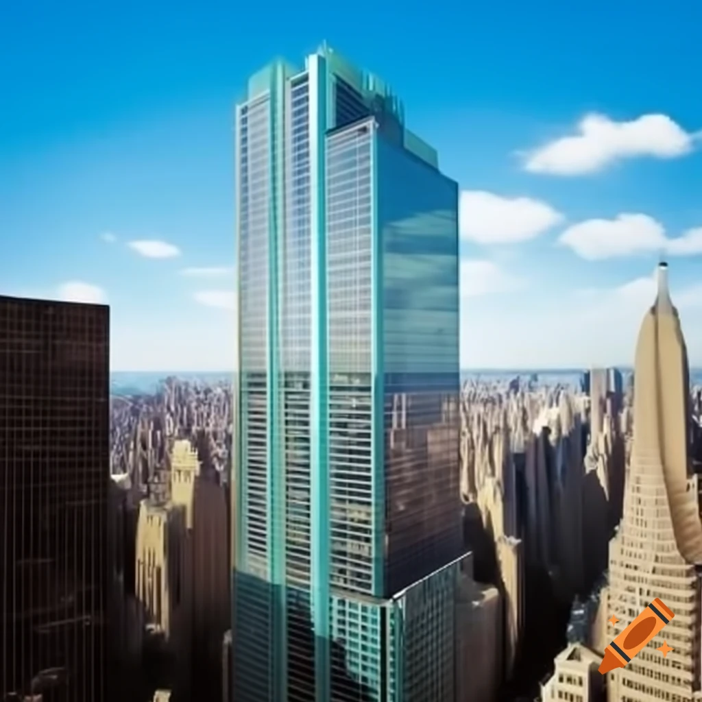 Luxury hotel skyscrapers in Manhattan on sunny day, 4K HD on Craiyon