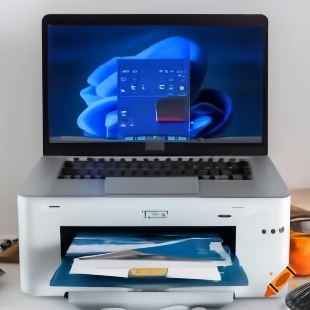 Laptop with built-in printer, showcasing modern technology on Craiyon