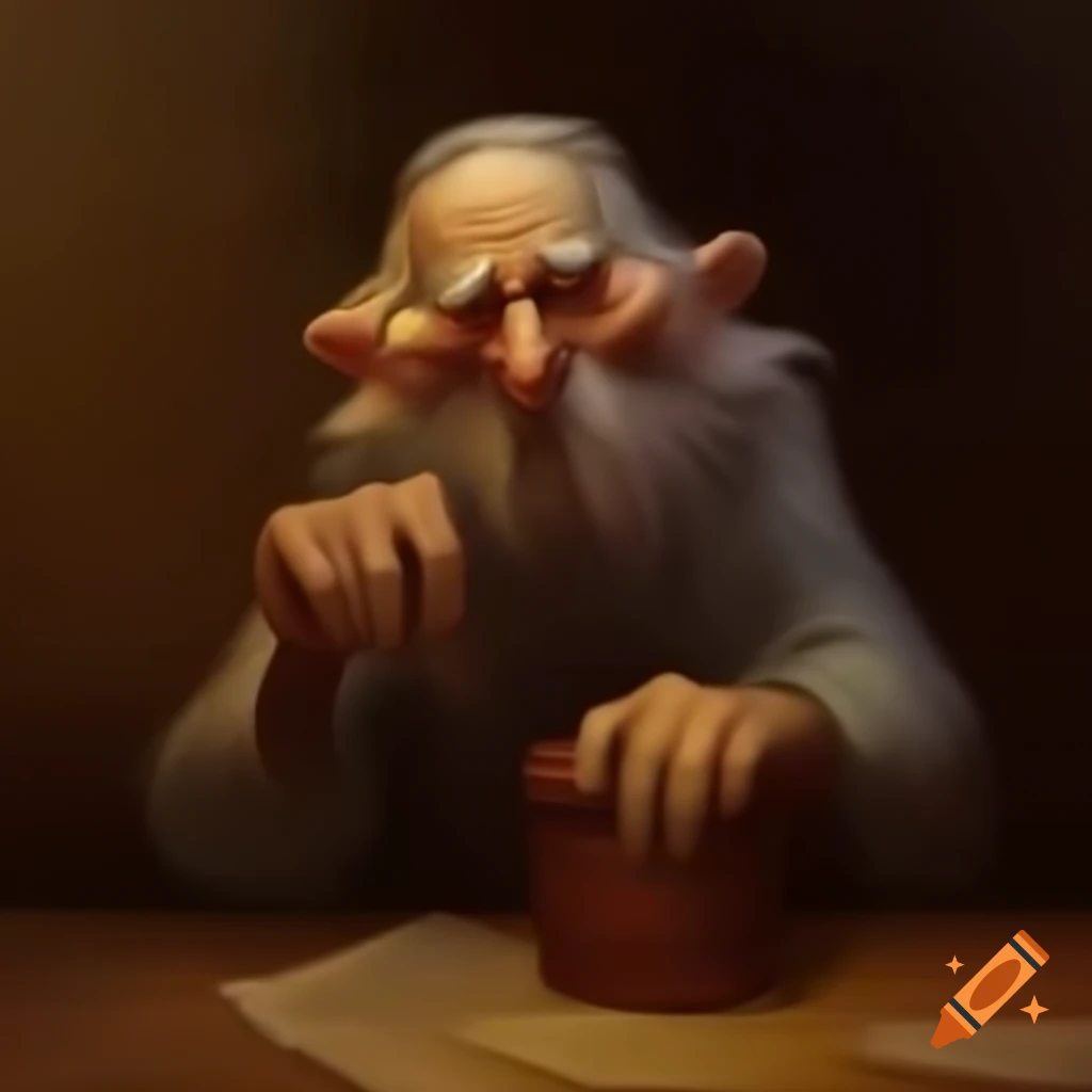 Grotesque digital illustration of a charming scene in the Dutch ...