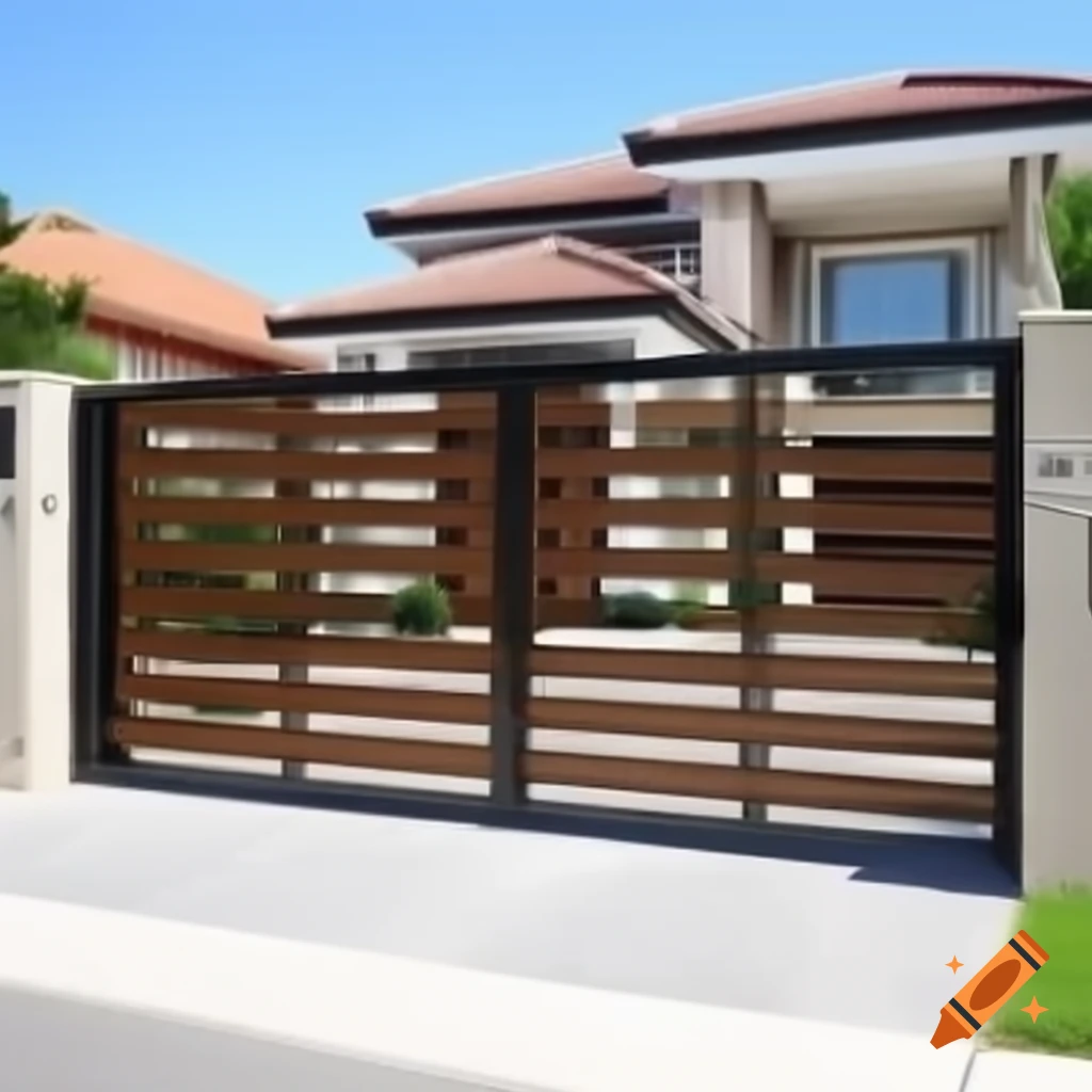 Modern iron driveway gate design for villa, lightweight and economical ...