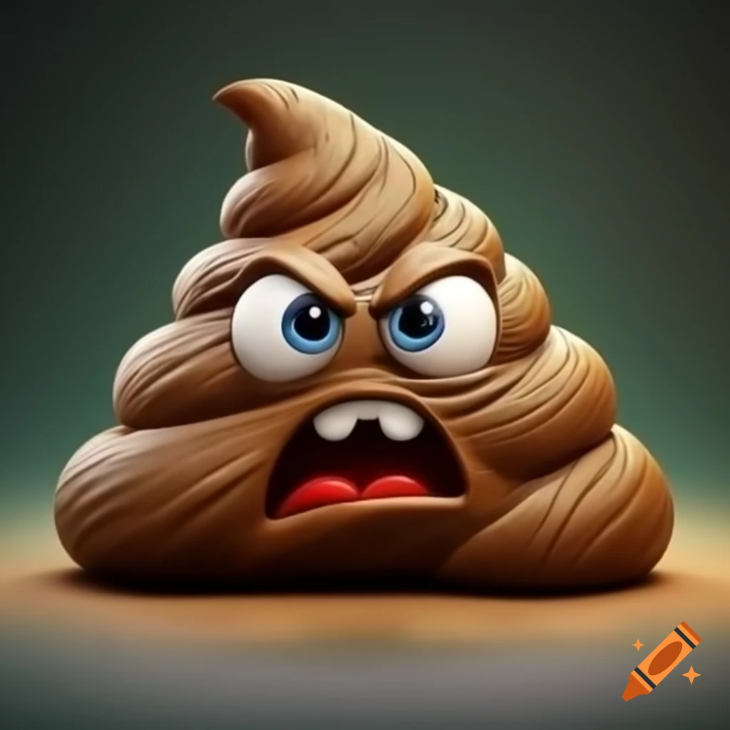 Scared poop emoji with big eyes in Hawaiian shirt on Craiyon