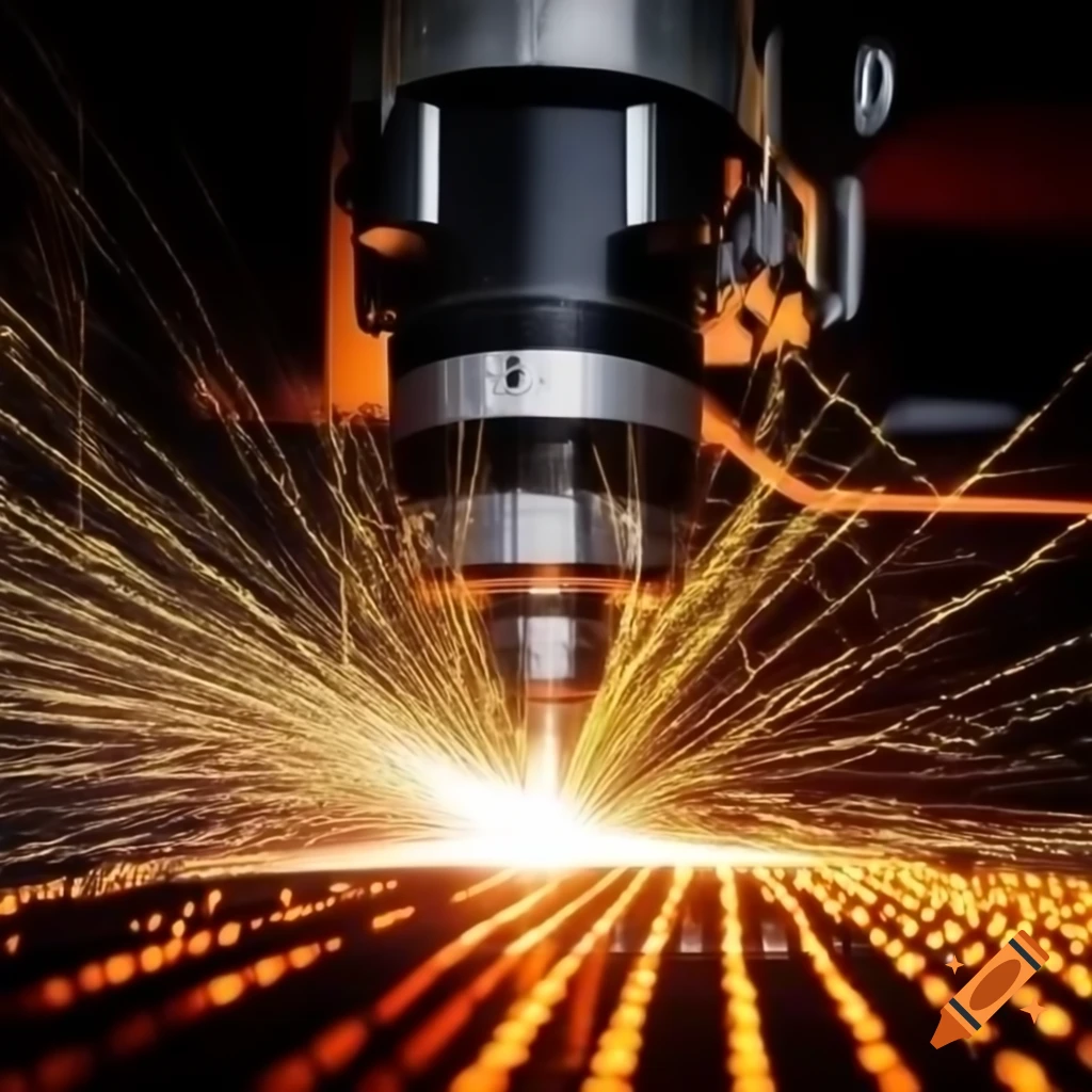 Manufacturing workhead with laser beam and six powder nozzles for laser ...