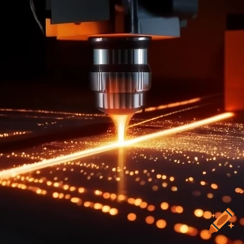 Manufacturing workhead with laser beam and six powder nozzles for laser ...