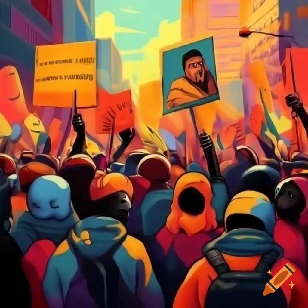 Vibrant protest poster addressing institutional racism and societal ...