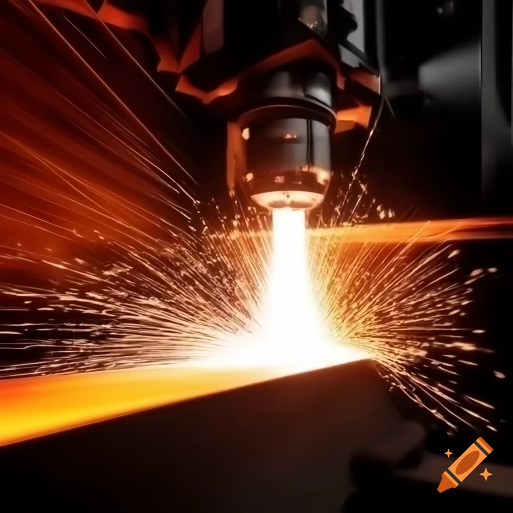 Manufacturing workhead with laser beam and six powder nozzles for laser ...