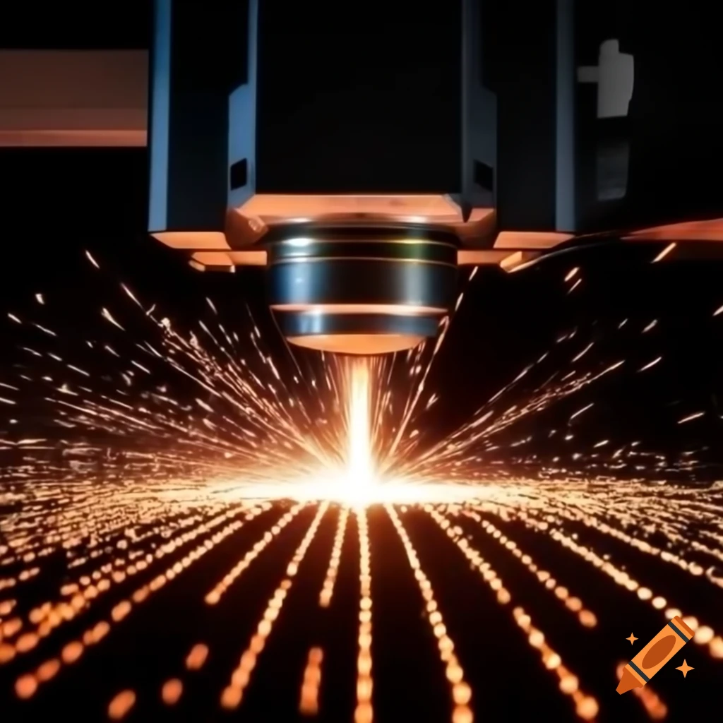 Manufacturing workhead with laser beam and six powder nozzles for laser ...