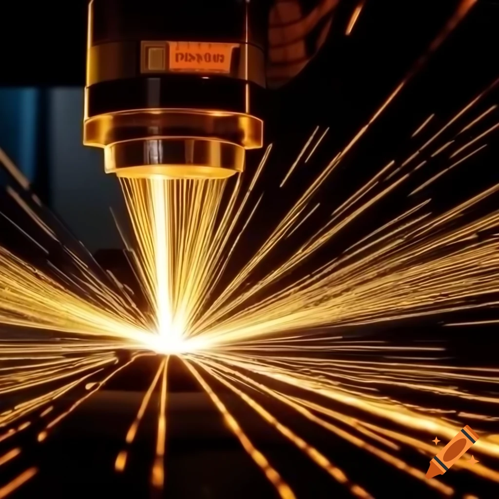 Manufacturing workhead with laser beam and six powder nozzles for laser ...