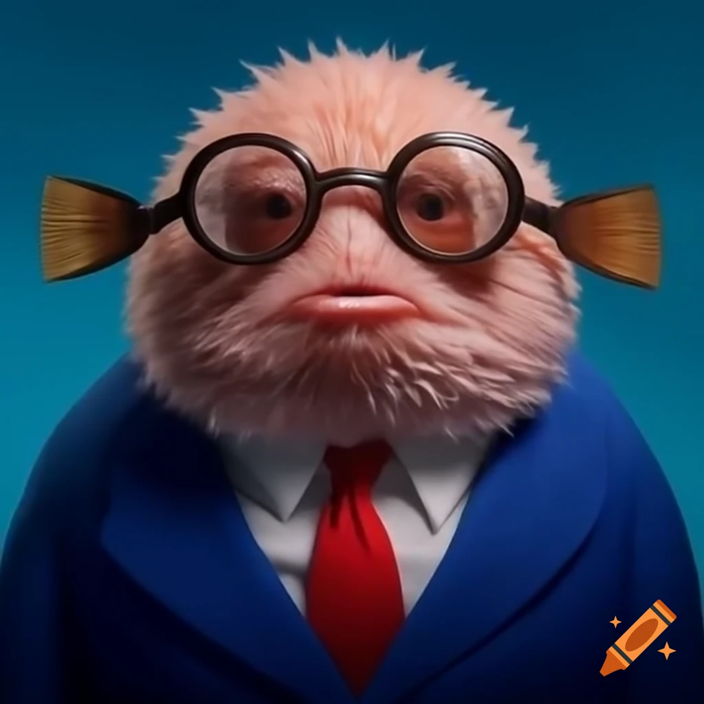 Caricature of Donald Trump as a pufferfish wearing a suit and tie on ...