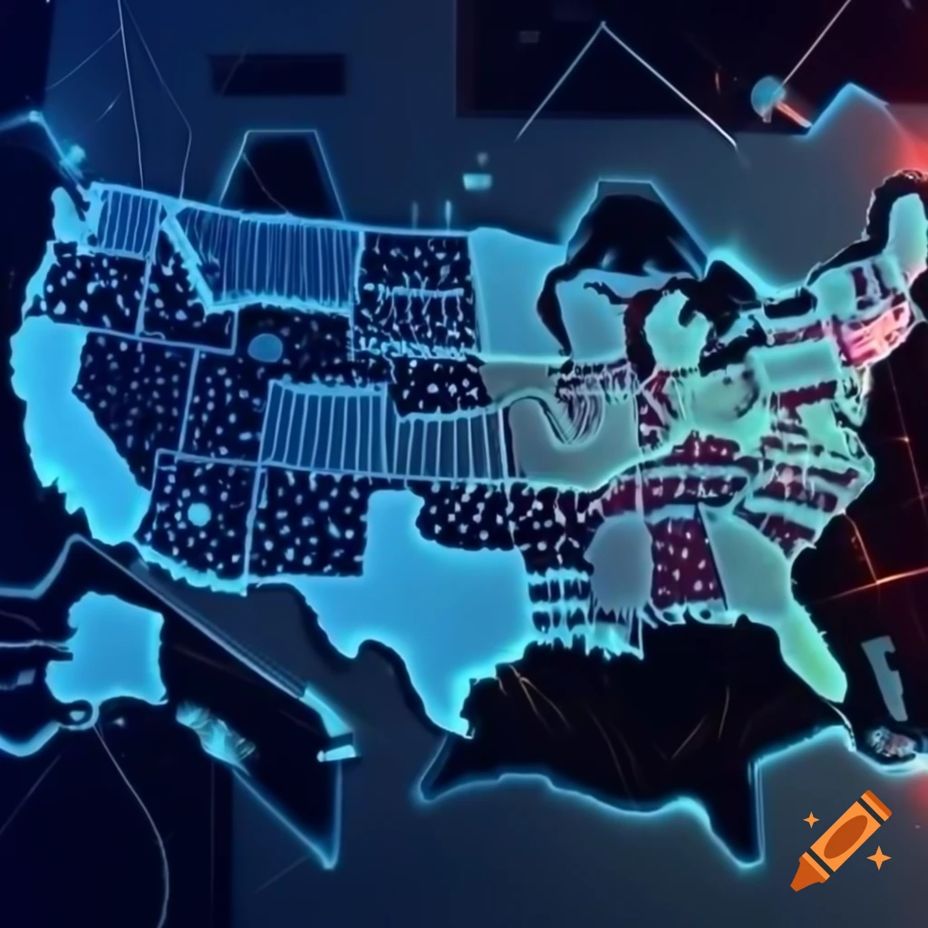 Dynamic visualization of US market data with vibrant color overlays on ...