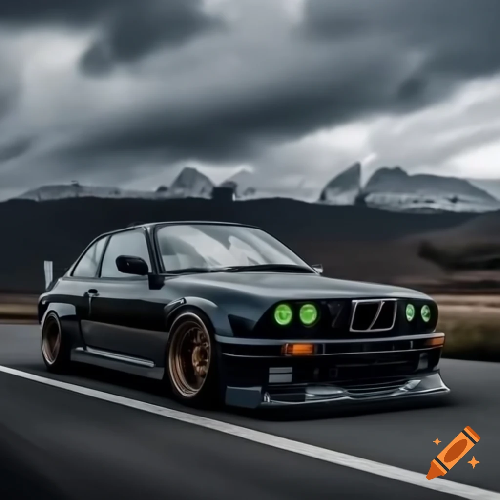 BMW M3 E36 side view showcasing the right side of the car on Craiyon