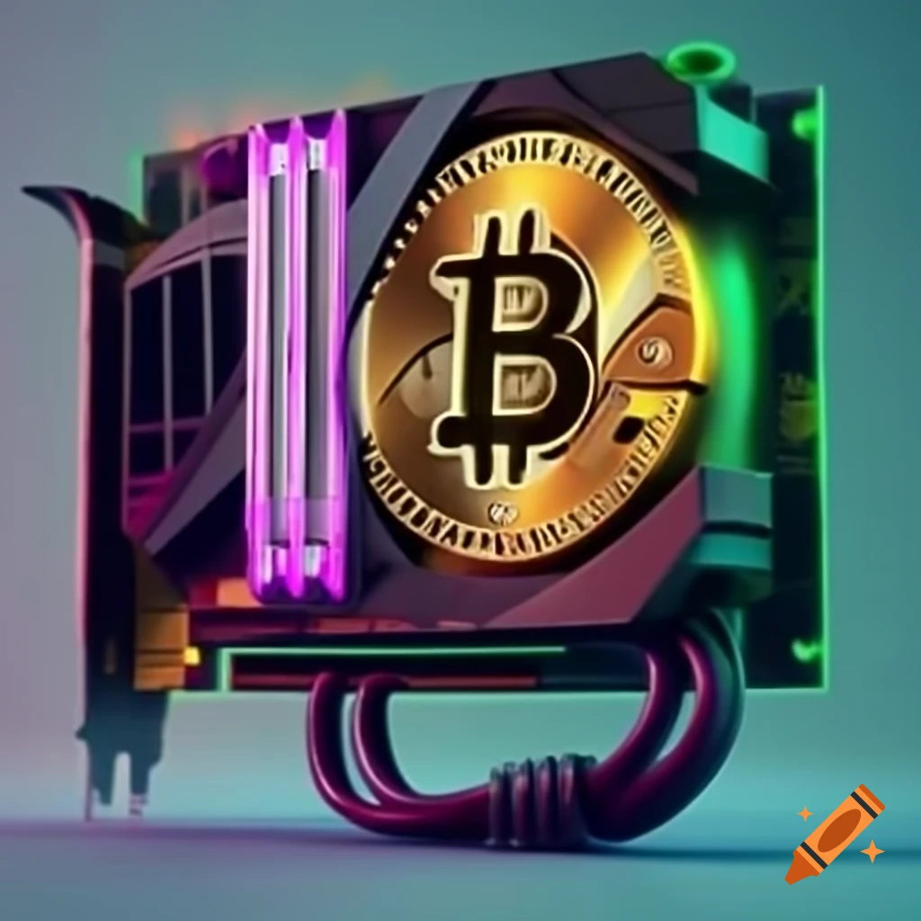Nvidia graphics card and Bitcoin cryptocurrency symbols on Craiyon