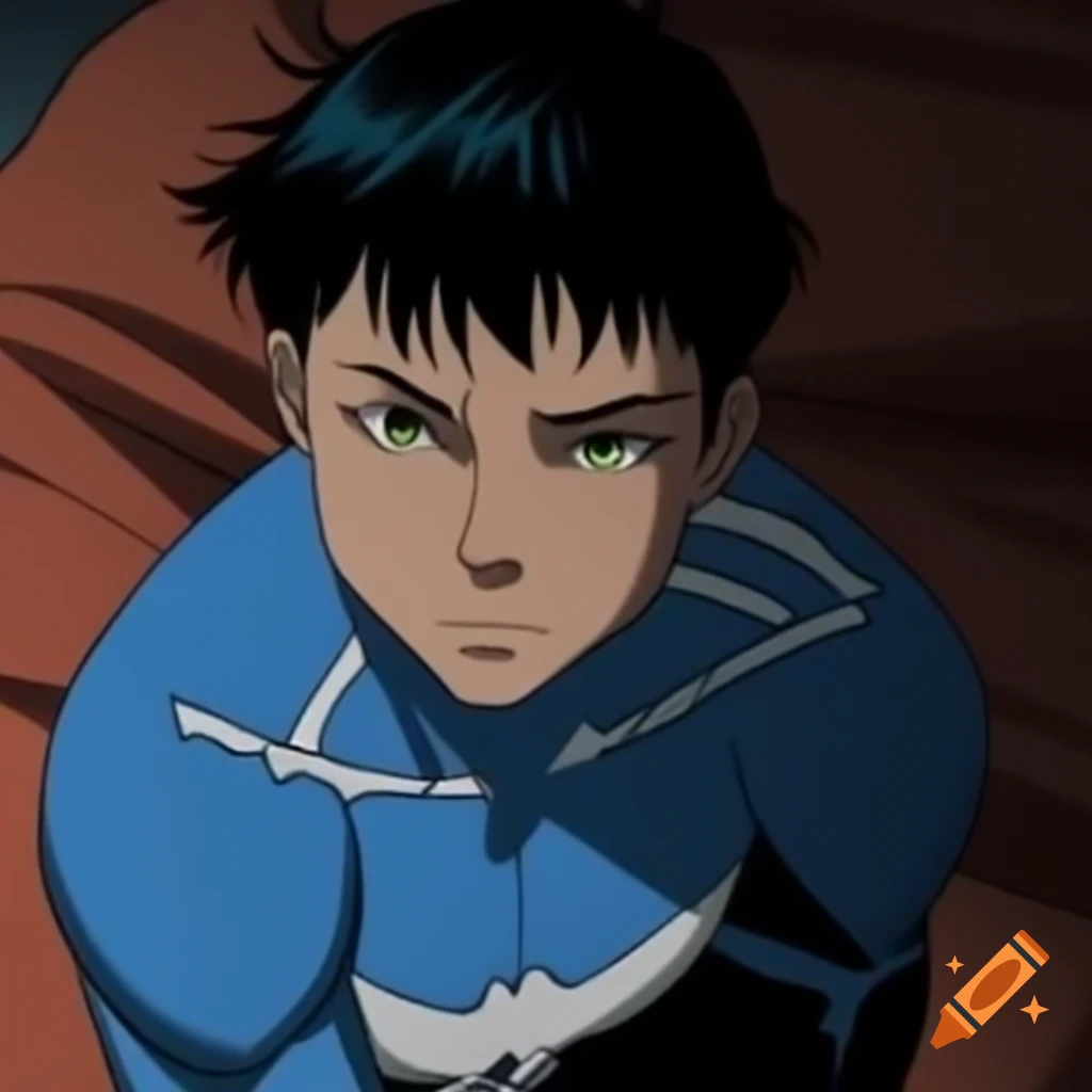 Invincible character in anime style with Hispanic features, brown eyes ...