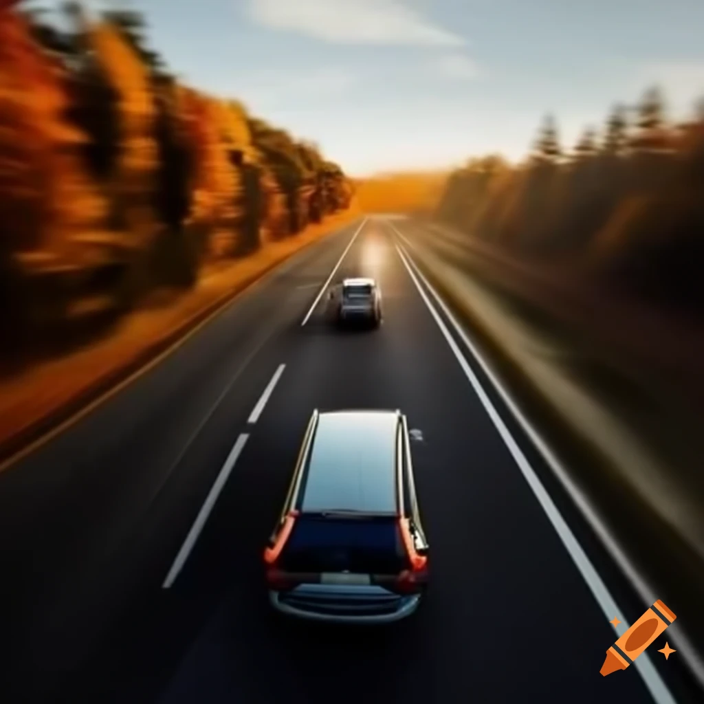 Three Volvo P2 wagons driving towards the camera in fall colors ...